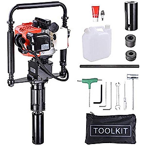 Gas T Post Driver 2 Stroke 32.7cc Manual Portable Lightweight Petrol Piledriver Handheld Pile Pounder