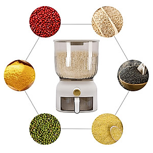 LUGBING Rice Dispenser 22 Lbs,Large Grain Storage Container with Rice Cup Food Dispenser Kitchen Organizer for Rice,Beans,Grains,Cereal Dry Food Storage,Rice Containers