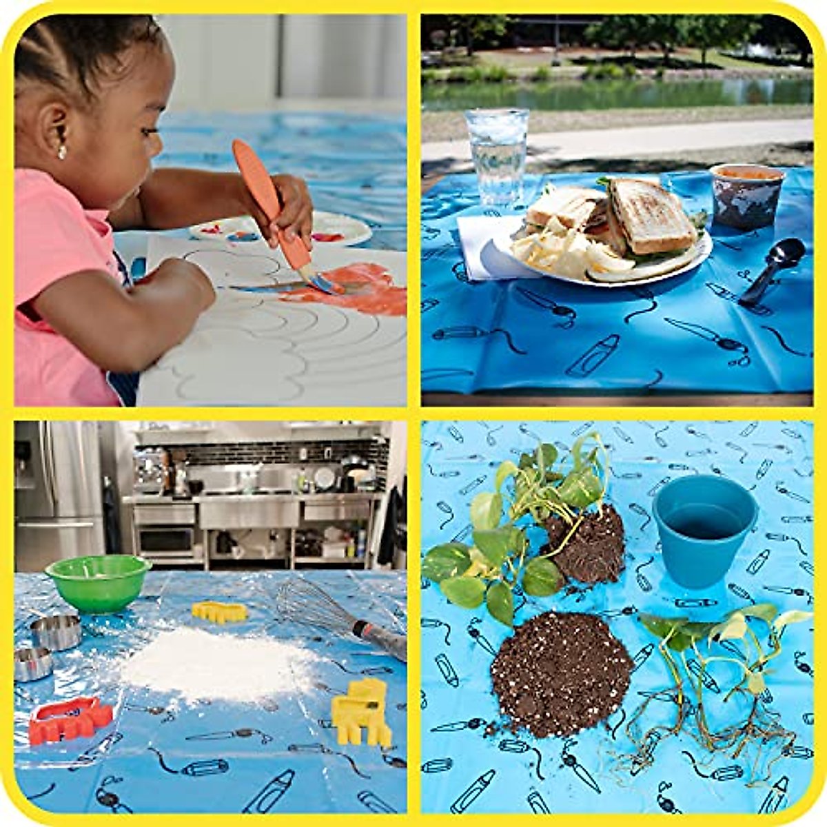 READY 2 LEARN Messy Mat - Splat Mat for Kids - Protect Tables and Floors - Waterproof - Reusable and Lightweight - 60”L x 60”W