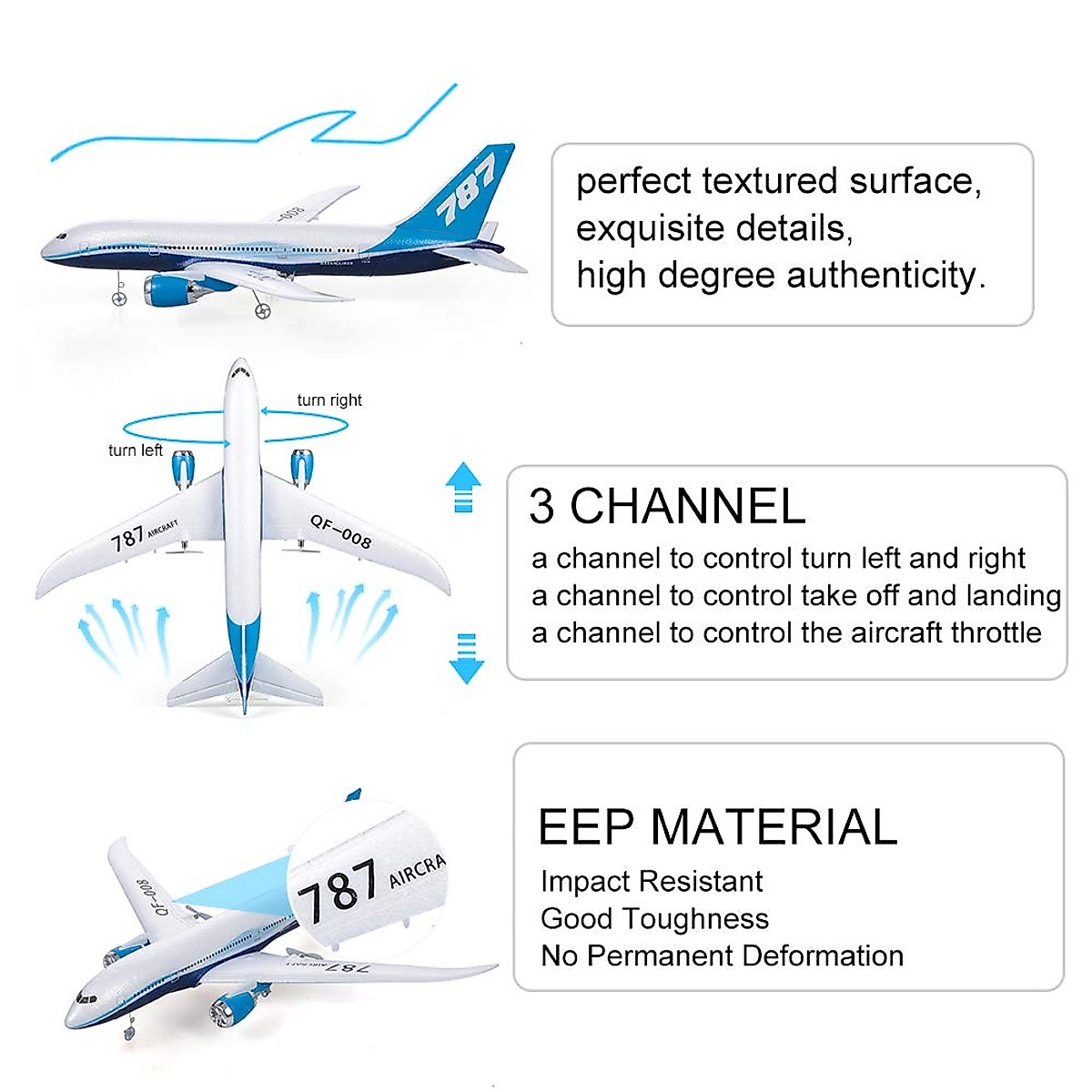 GoolRC QF008 787 Airplane Miniature Model Plane 3CH 2.4G Remote Control EPP Aircraft RTF RC Toy