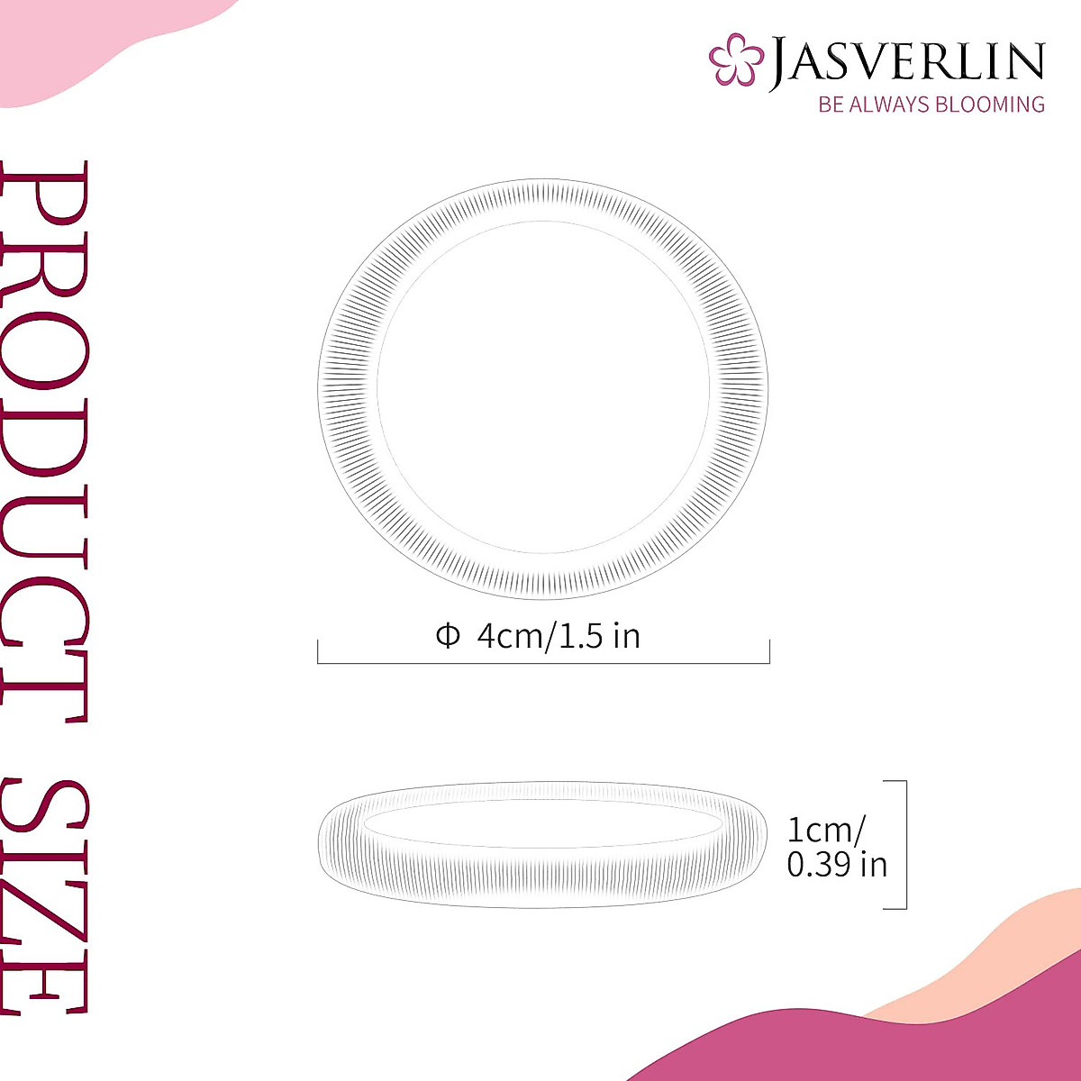 JASVERLIN Cotton Hair Ties Elastic Hair Bands, Seamless Ponytail Holders for Thick Curly Heavy Hair, Soft Fabric Hair Styling Accessories for Women Girl Men, 1.5-Inch 100pcs Assorted (Golden Horizon)