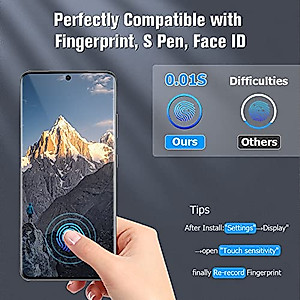 [2+2 Pack] Galaxy S21 Ultra Screen Protector,Compatible fingerprint unlock, 9H Tempered Glass, Scratch Resistant, HD 3D Curved, for Samsung Galaxy S21 Ultra 5G 6.8 Inch Screen Camera Protector