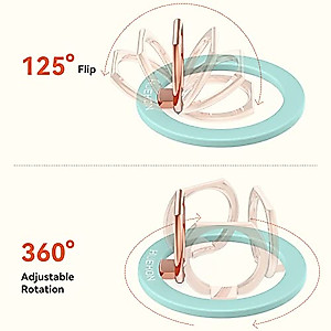 Magnetic Phone Ring Grip for Magsafe,Phone Ring Holder for iPhone 13/12 Pro Max Mini MagSafe Accessories, Removable Phone Finger Ring Grip and Stand Compatible for Magsafe Cases (Mint Green)