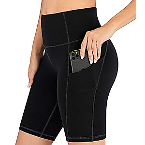 TOREEL 2 Pack Biker Shorts Women with Pockets 8" High Waisted Tummy Control Workout Shorts for Women Spandex Compression Exercise Shorts