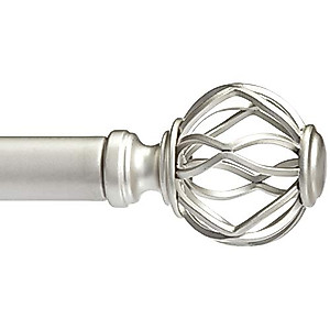 Amazon Basics Lattice Cage Curtain Rod Finials, Set of Two, Nickel