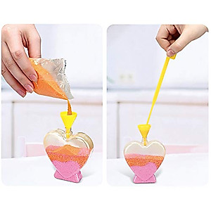 Liberty Imports Create Your Own Sand Art Kit DIY Arts and Crafts Activity - Includes 1 Glow Sand, 5 Sand Art Bottles, 5 Bright Sand Colors, Designing Tool & More