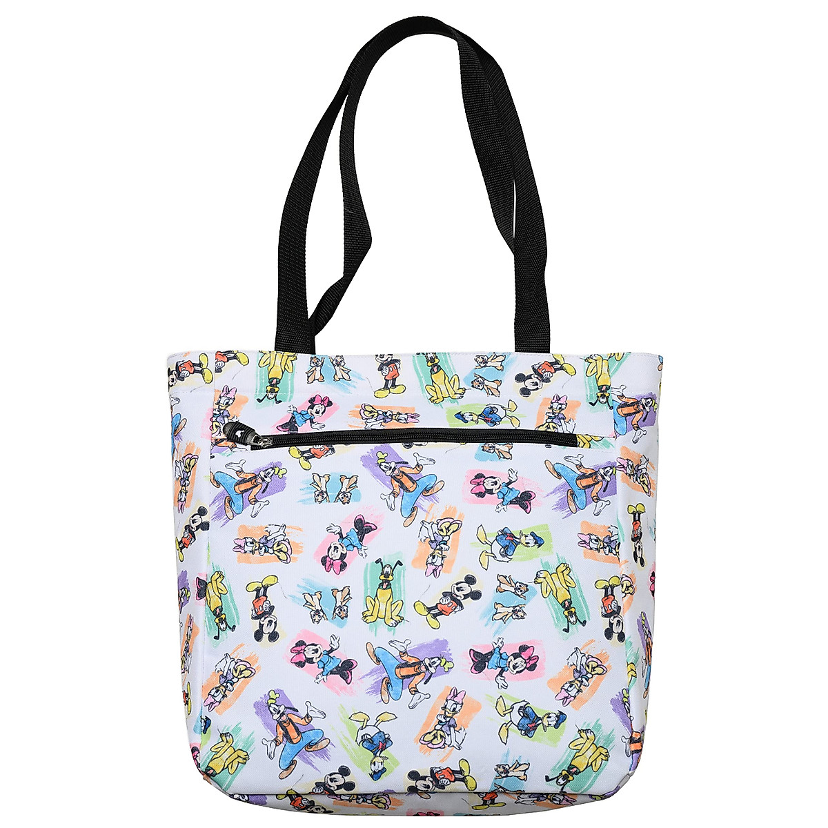 Disney Zipper Tote Travel Bag Mickey Minnie Donald Daisy Goofy Pluto Print
