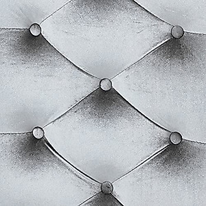 Roundhill Furniture Valley Button Tufted Velvet Upholstered Bench with Acrylic Leg, Grey