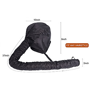 CIZGIM Portable Soft Hair Dryer Cap, Black, Polyester