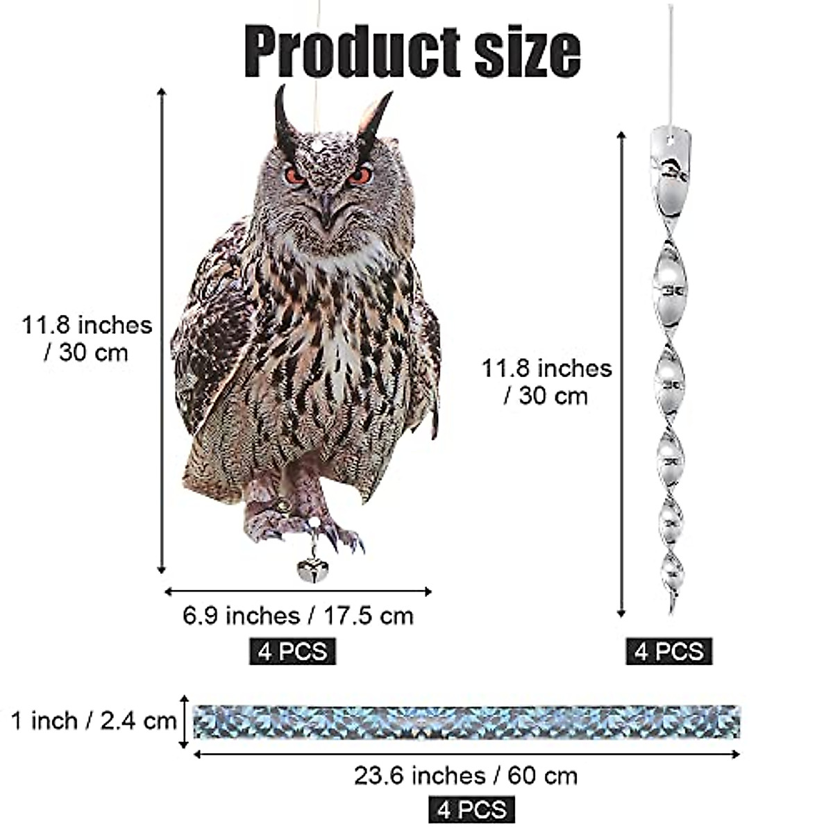 Bird Scare Reflective Hanging Decoration, Effective Bird Control Device with Reflective Rope to Keep Birds Away for Garden Patio Balcony Windows Tree