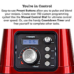 Tribest Dynapro High Speed 2.5HP Blender, Commercially Certified,Red,One Size