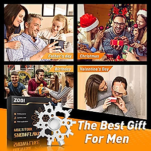 ZOOI Gifts for Men, 23-in-1 Snowflake Multitool Gifts for Him,Unique Gifts for Men Who Have Everything, Tools Cool Gadgets for Men Gifts, Unique Birthday Gifts for Dad, Him, Husband, Boyfriend