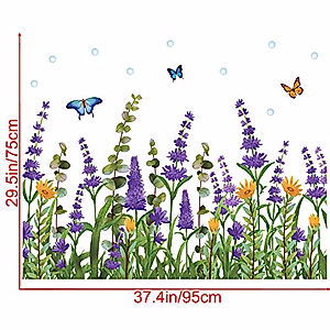 Amaonm Removable 3D Waterproof Green Plants Grass and Dandelion Wall Decals DIY Peel and Stick Decor Wall Sticker for Kids Girls Baby Bedroom Living Room Kindergarten Nursery Classroom Decoration