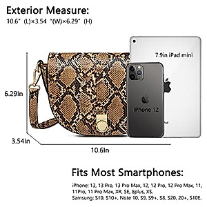 BOLOSTA Small Crossbody Bags for Women Medium Size Cell Phone Crossbody Purse for Women Crossbody Handbag Snakeskin Cellphone Pouch Clearance