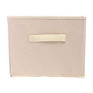 Amelitory Storage Bins Foldable Cube Organizer Fabric Drawer Set of 2 Beige