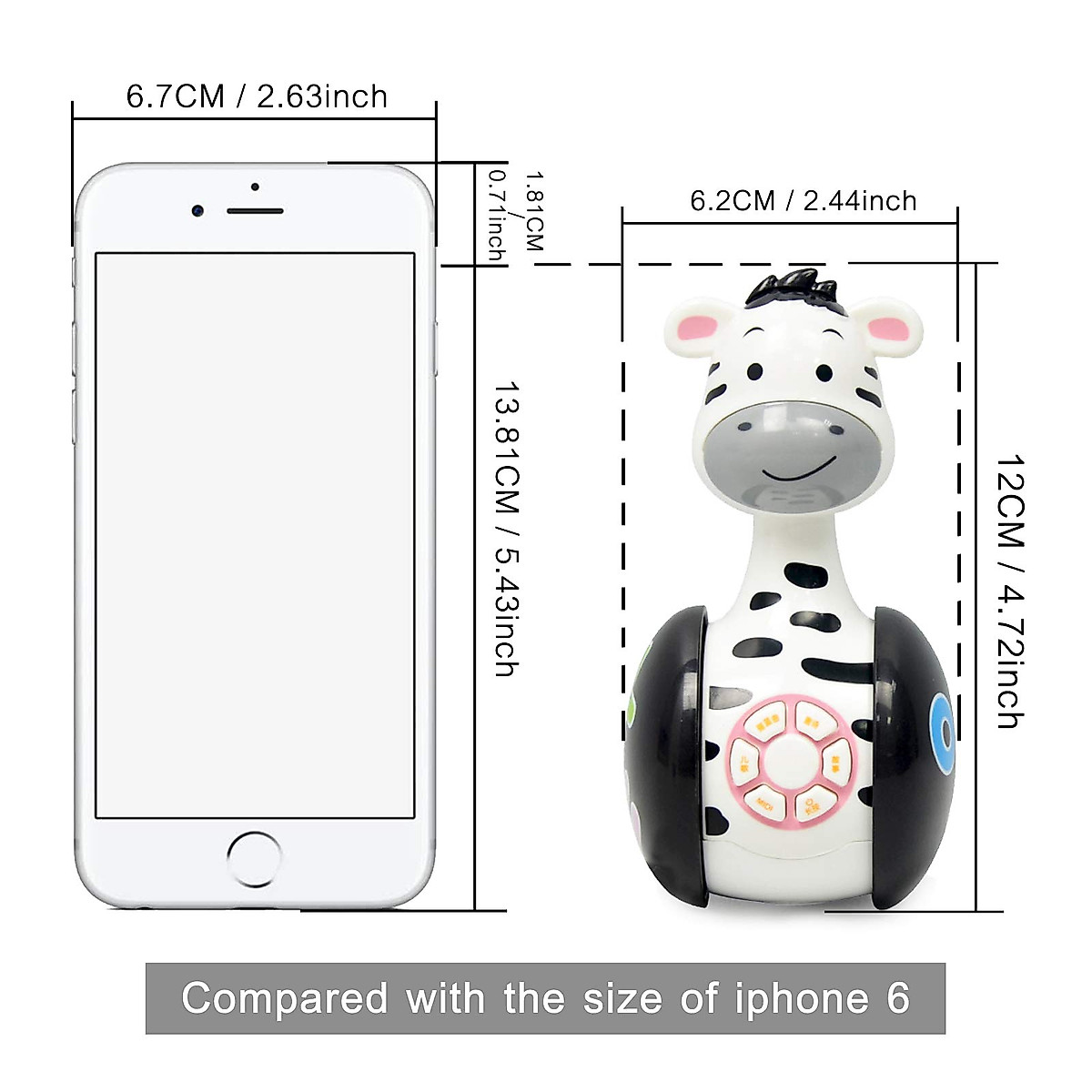 Early Education Music Toy,Baby Toy Toddler Toys,Music Story Book Toy,Roly-Poly Rattles Toys with Lights, Sounds and Music Cute Rattles Ring Bell Toys for 6 + Months Story Machine Infants Baby Tumbler