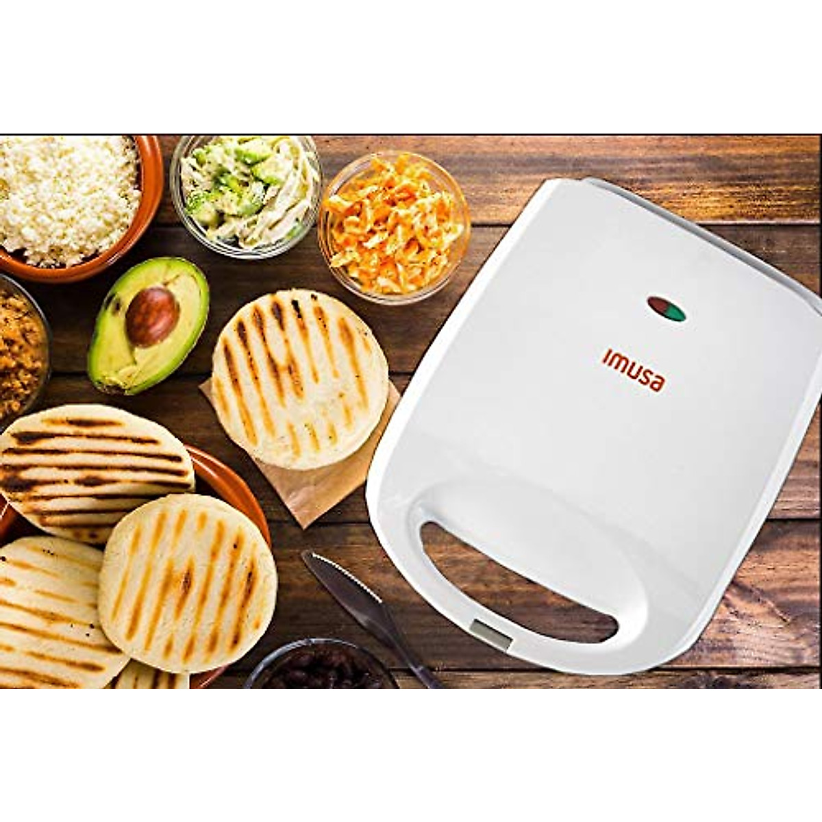 IMUSA USA 4 Slot Electric Arepa Maker with Nonstick Surface (1,200-Watts)