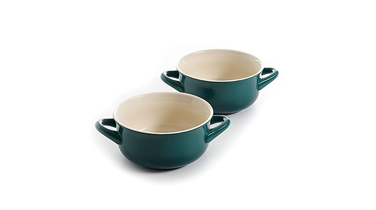Crock Pot 30oz Artisan Stoneware Soup Bowl Set - Teal Gradient