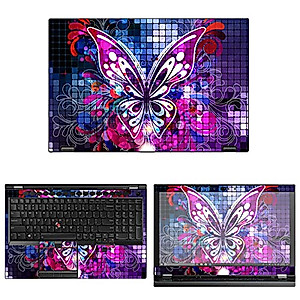 Decalrus - Protective Decal Butterfly Skin Sticker for Lenovo ThinkPad P53 (15.6" Screen) case Cover wrap LEthnkpd15_P53-122