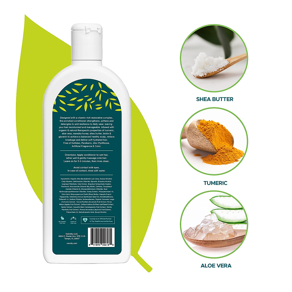 Canviiy ScalpBliss Moisture + Repair Organic-Based Conditioner, Designed with a Vitamin-Rich Restorative Complex to Reduce Breakage and Deliver Soft, Manageable Hair, 12 Fl Oz (Pack of 1)