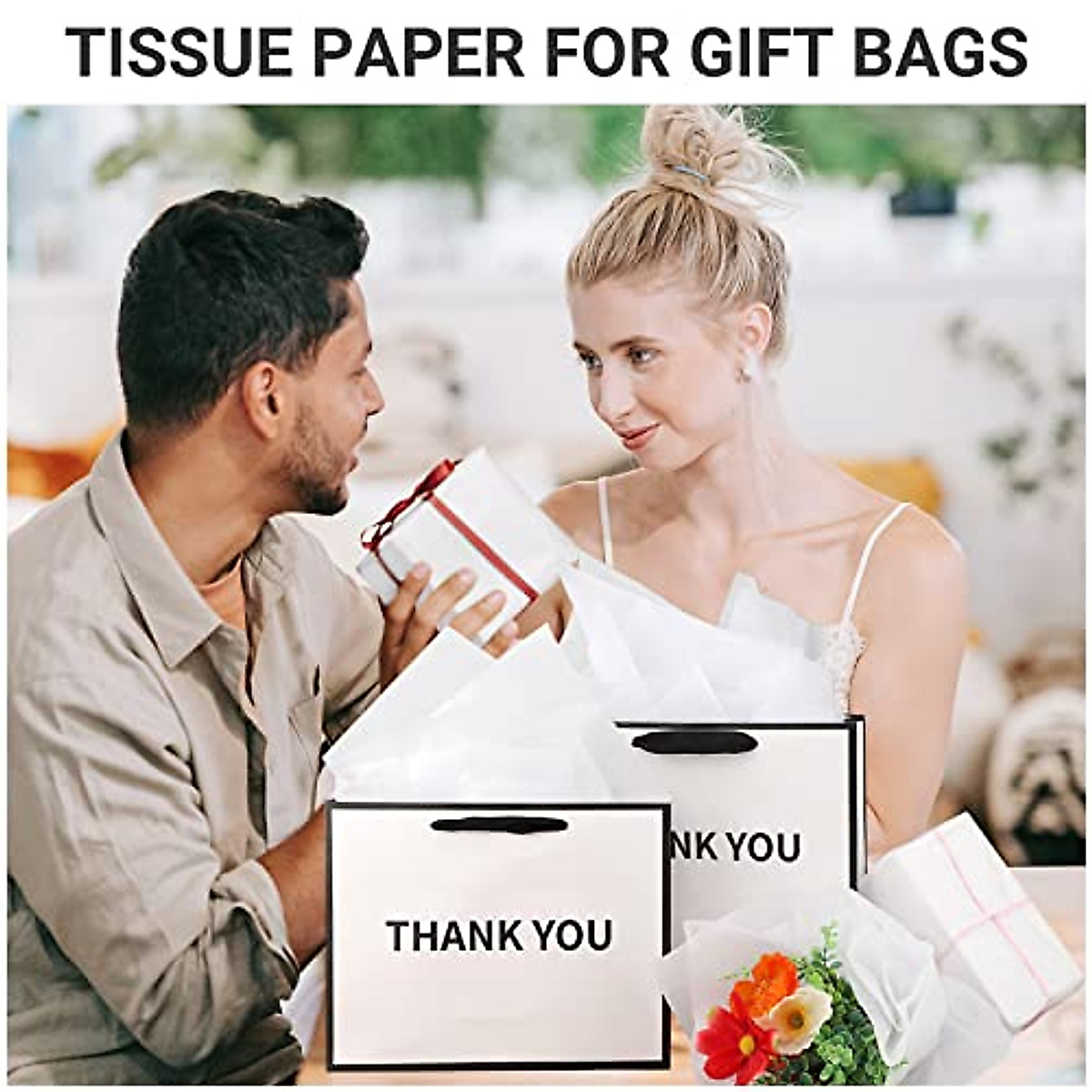 Segarty Wrapping Tissue Paper, White Tissue Paper Bulk 500 Sheets 16 x 20 inch Packaging Paper for Gift Bags, Gift Wrap, Shipping Clothes, Business, Packing, DIY Crafts, Birthday Wedding Decorations