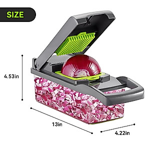 YHQPHZM Vegetable Chopper, 19 in 1 Pro Onion Chopper, Multifunctional Food Chopper, Professional Kitchen Vegetable Slicer Dicer Cutter, Carrot and Cucumber Vegetable Salad Chopper