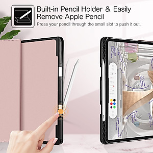 Fintie Folio Case for iPad Pro 12.9" 6th Generation 2022, Multi-Angle Smart Stand Cover w/Pencil Holder & Pocket, Also Fit iPad Pro 12.9 2021 5th & 2020 4th & 2018 3rd Gen, Dreamy Marble
