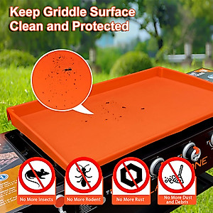 Silicone Griddle Mat for 36 in Blackstone Grill,Grill Buddy Accessories Protective Top Cover Protector Outdoor,Heavy Duty Food-Grade Barbecue Mat(Orange)