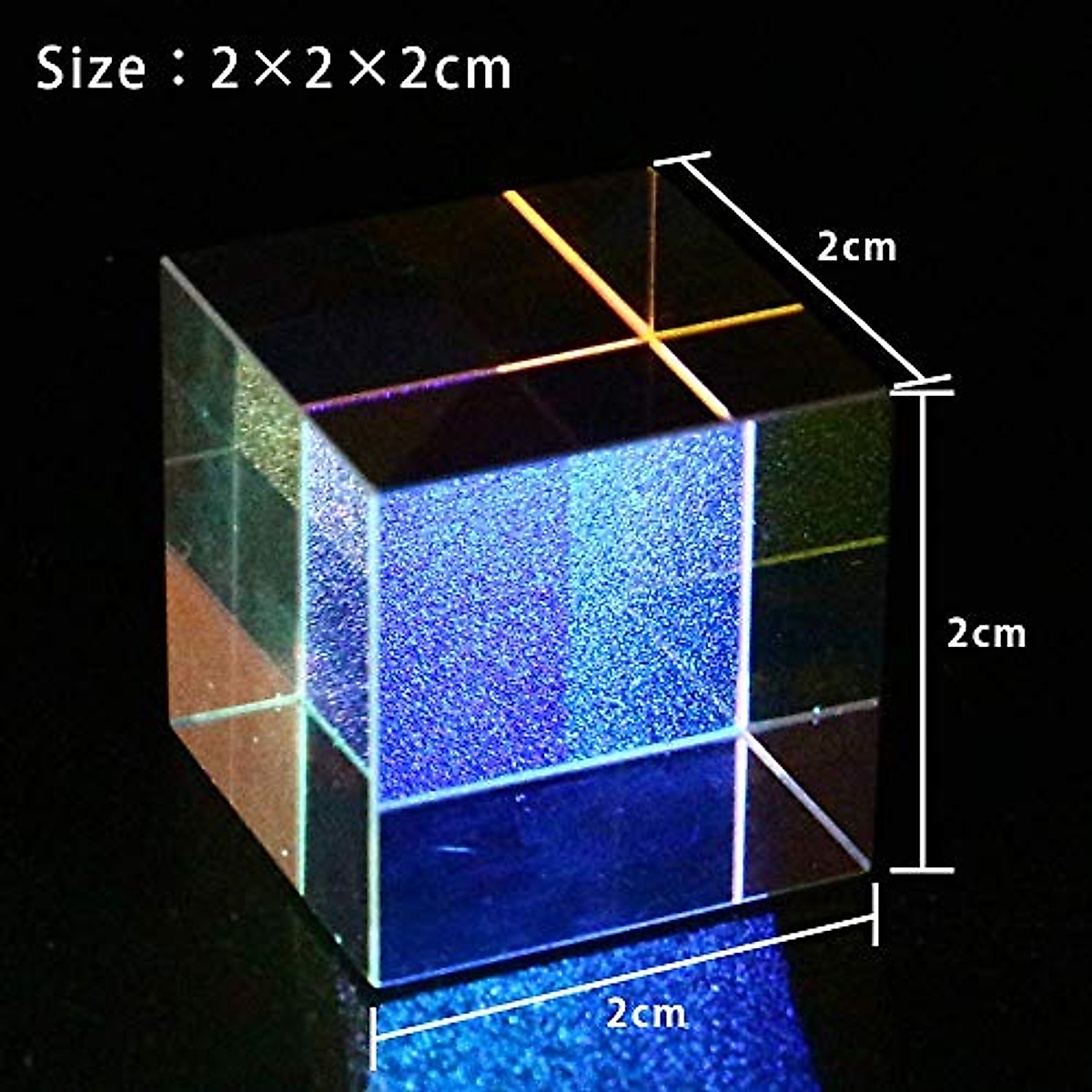 2cm Optical Glass X-Cube Prism RGB Dispersion Prism for Physics and Decoration Same Size 3pcs