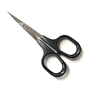 CANARY Small Sharp Scissors for Paper Cut Art and Collage, Professional Mini Scissors with Fine Precision Tips, Japanese Stainless Steel Blade, Papercutting Detail Scissors Tool, Black, Made in JAPAN