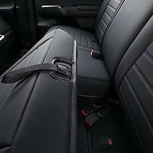 LUCKYMAN Club S08-QE Tacoma Seat Covers, Fit for 2005-2023 Tacoma Crew Cab SR SR5 TRD Sport TRD Off-Road PreRunner with Water Proof Faux Leather(Full Set, Black&Red)