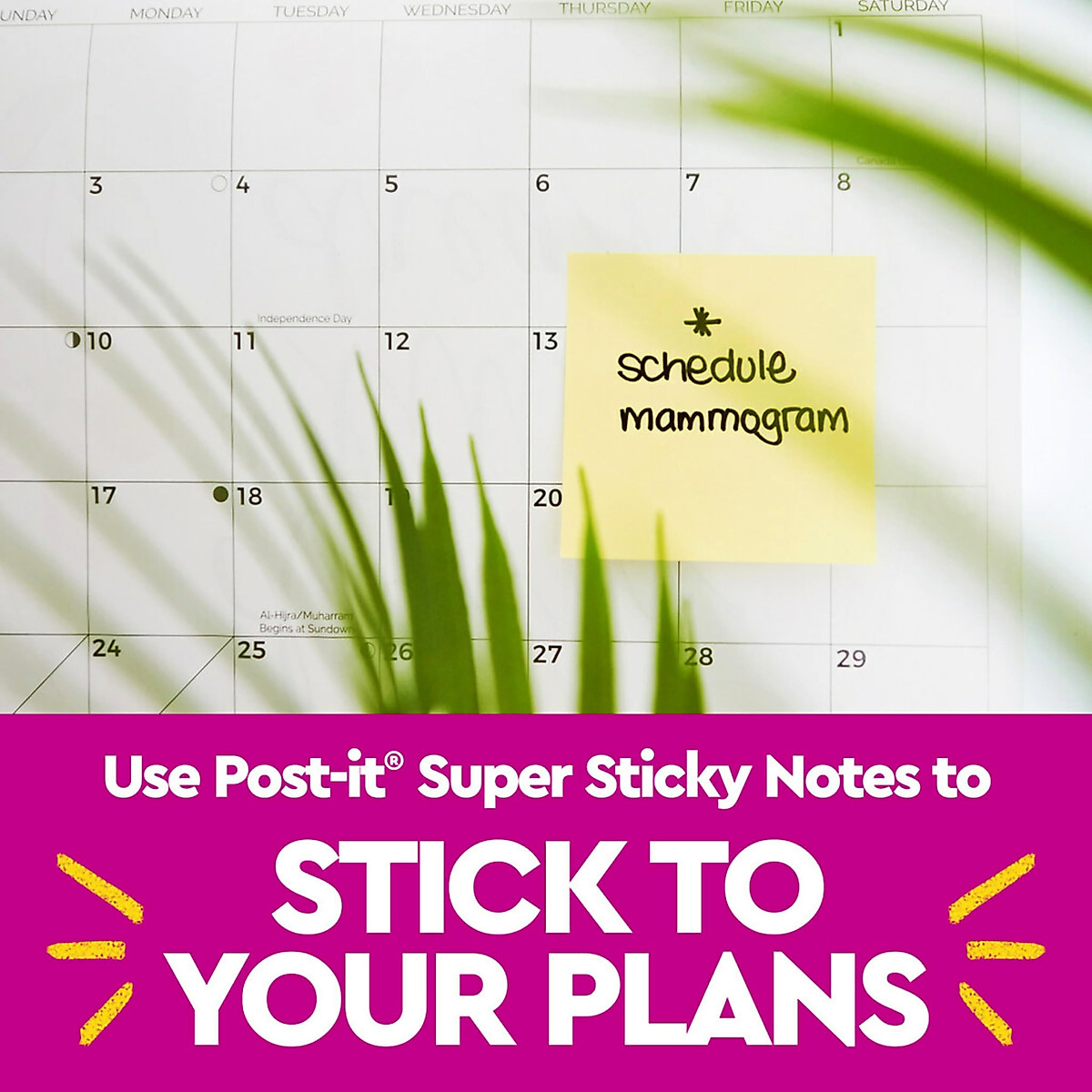 Post-it Super Sticky Notes, 4x6 in, 5 Pads, 2x the Sticking Power, Canary Yellow, Recyclable (660-5SSCY)