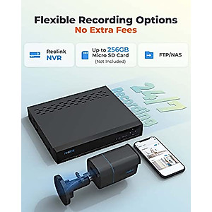 REOLINK 4K Security Camera Outdoor System, Surveillance IP PoE Camera with 25FPS Daytime, Human/Vehicle/Pet Detection, 100F IR Night Vision, Up to 256GB SD Card, RLC-810A (Black)
