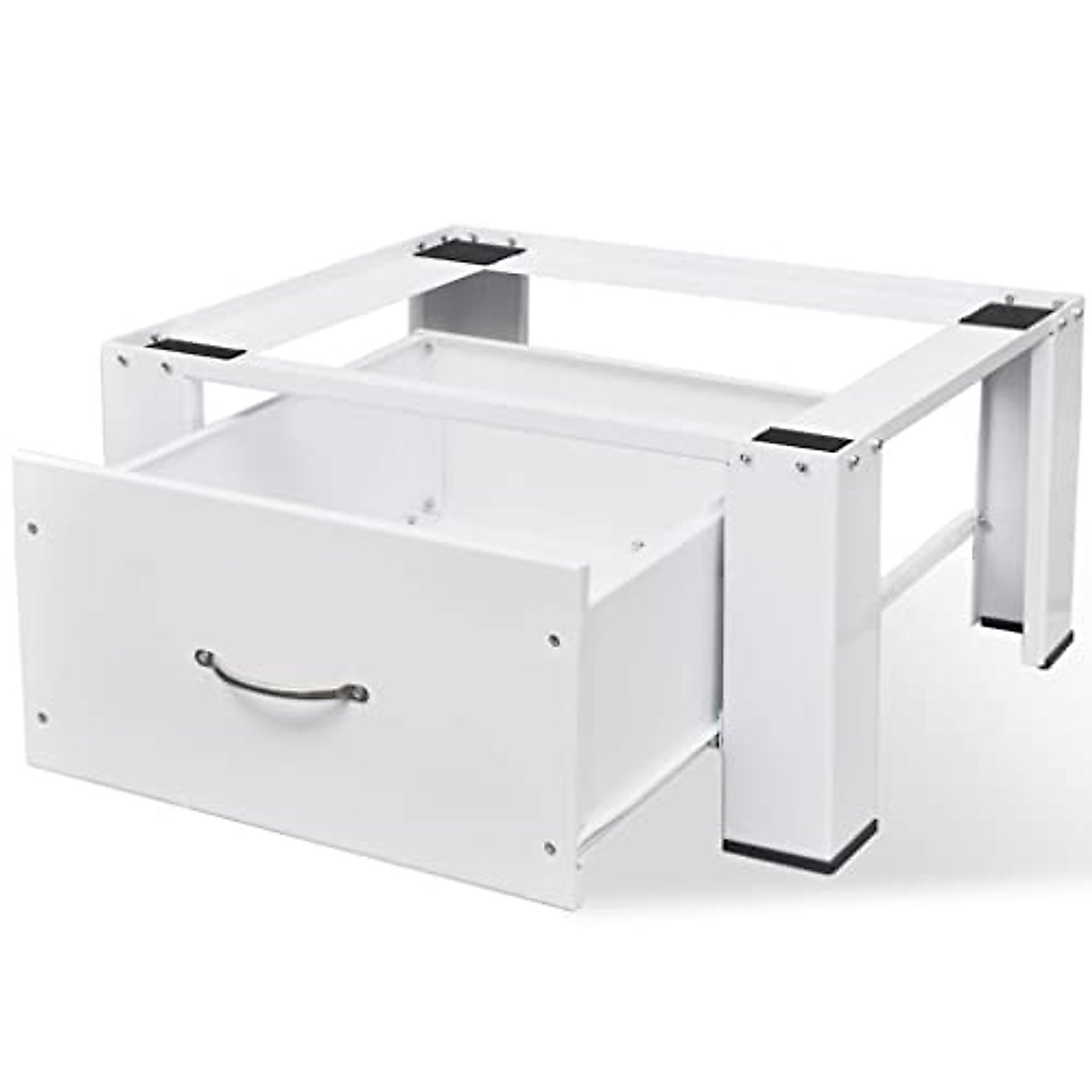 GOLINPEILO Washing Machine Pedestal Base Stand with Drawer Storage Stacking Kit Shelf Dryer Mini Refrigerator Cabinet Stackable Kit Utility Room, Washing Room with Drawer 24.8"x21.3"x12.2"