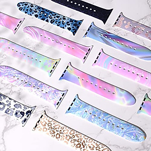 Vozehui Band Compatible with Leopard Apple Watch Band 38mm 40mm 49mm 41mm 42mm 44mm 45mm,Leopard Print Sports Band for iWatch Series Ultra 8 7 6 5 4 3 2 1 SE Women Men