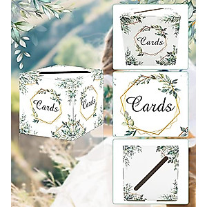 Greenery Card Box Floral Money Card Box Gift Card Holder Box Card Box Holder for Wedding Reception Baby Shower Birthday Party Supplies