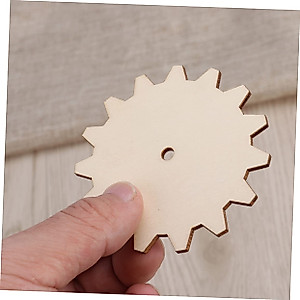 Homoyoyo 30 Pcs Unfinished Gear Wheels Unfinished Wood Cutouts Wood Cutout for Crafts Wood Circles for Crafts Wood Embellishment DIY Wood Craft Nativity Crafts Wooden Bamboo Equipment