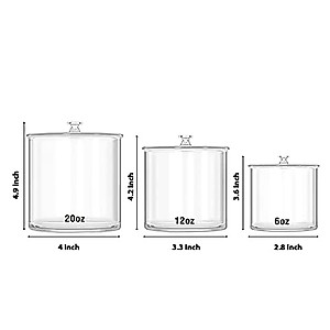 SIMACOCINA Qtip Holder Set of 3 - Multipurpose Acrylic Cotton Ball Jars - Containers for Organizing - Clear Plastic Storage Canisters