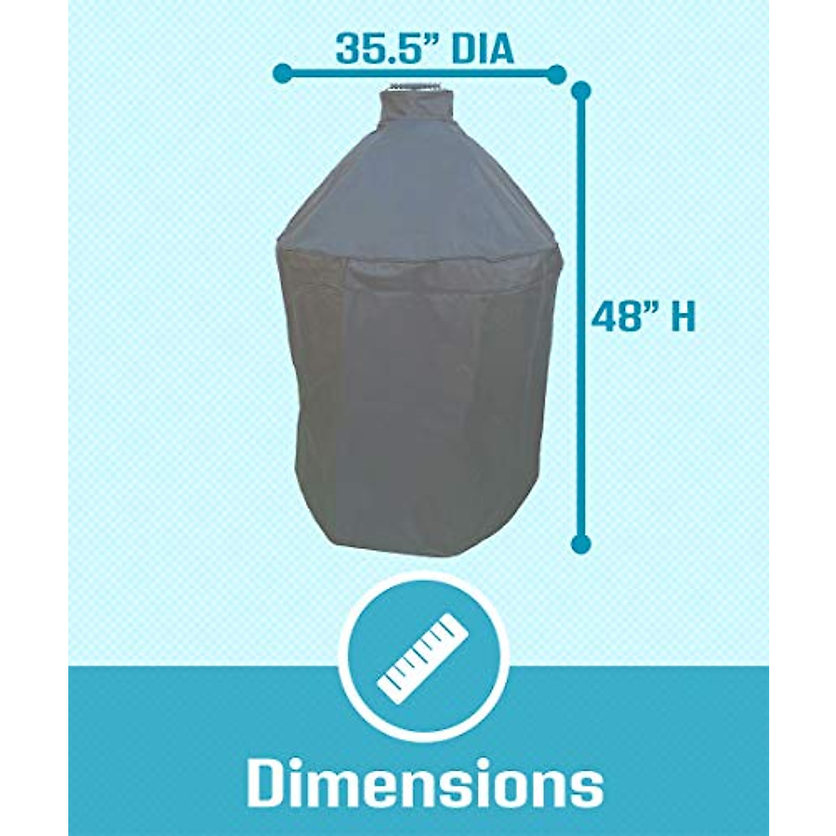 TUFFDURA Grill Cover for Big Green Egg, Kamado Joe and Char-Griller Akorn - Fade Resistant Waterproof Fabric