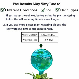 Logresy Plant Watering Stakes, Large 12pcs Flower Automatic Watering Bulbs, Plastic Plant Flower Self Watering Aqua Globes, Garden Self Watering Planter Insert for Daily Watering