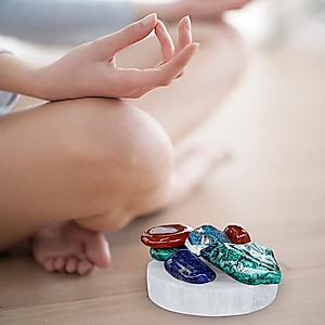 Om Zone Selenite Charging Plate for Cleansing Crystals & Healing Stones, Meditation, Reiki, Protection Crystals, Spiritual Gift (1, 4" Round)