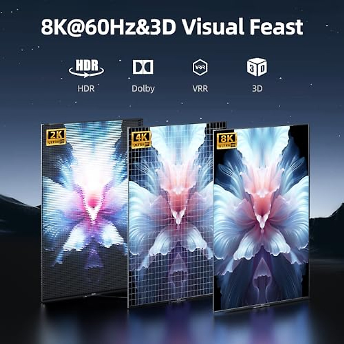 llano HDMI 2.1 Switch 8K HDMI Switcher, 4K@120Hz HDMI Bidirectional Switcher Splitter Supports 8K@60Hz, Aluminum HDMI Switcher Selector for PS4/PS5 Xbox Roku Apple TV Fire Stick Sony TV