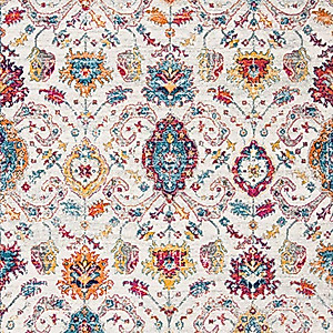 SAFAVIEH Evoke Collection 4' x 6' Cream / Orange EVK255B Boho Non-Shedding Living Room Bedroom Accent Rug