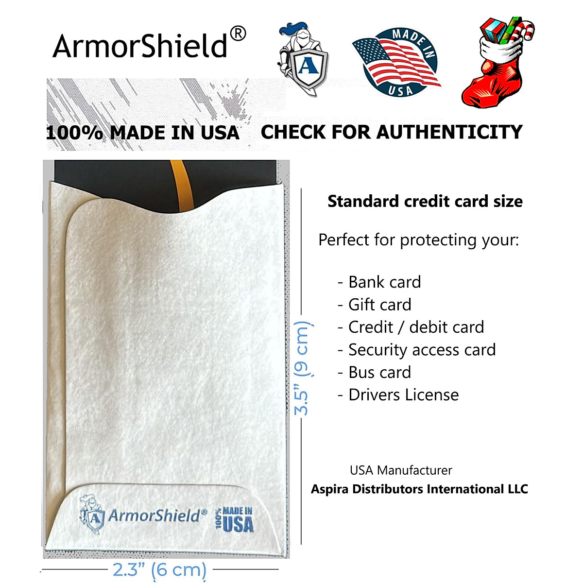 Semper Paratus Gear TYVEK Credit Card Sleeves 100% MADE IN USA - Anti-theft for Travel wallet, purse. RFID Blocking from identity theft (10PAK)