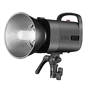 NEEWER S101-300W Studio Monolight 300W 5600K GN58 Strobe Flash with Optical Slave Mode, Adjustable Brightness/Modeling Lamp/Bowens Mount/Silent Fan/Metal Base for Product Portrait Photography