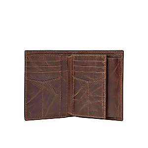 Fossil Men's International Combination Wallet, Derrick Dark Brown, One Size