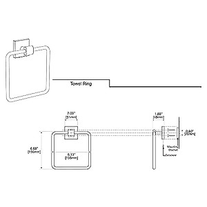 Gatco 4062 Elevate, Towel Ring, Brushed Brass/Wall Mounted 6.13" Wide Towel Ring for Bathroom