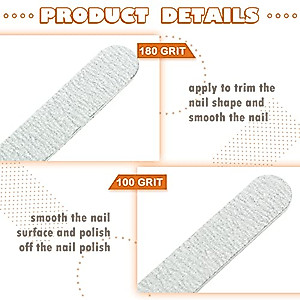 100 Pcs Grit Nail Buffers Files 100/180 Emery Board Double Sided Manicure Pedicure Tool Nail Buffering Files Fingernail Files for Women Men Nails Home Salon Supplies