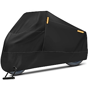 Puroma Motorcycle Cover, 105'' XXX-Large Heavy Duty Motorcycle Cover Waterproof Outdoor Indoor Scooter Shelter Protection with 4 Reflective Strips for Harley Davidson, Honda, Suzuki, Kawasaki, Yamaha