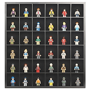 Black Shot Glass Display Case 36 Slots Minifigures Thimble Collection Display Rack 17.25" H X x 15.75" W - No Door (for All Short Shot Glasses)
